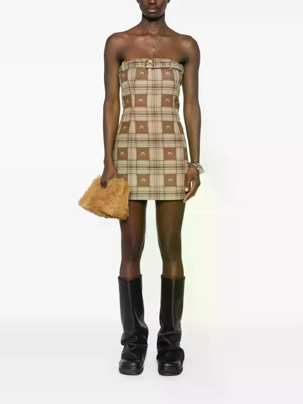 MARINE SERRE Moon Check Jacquard Mini Dress