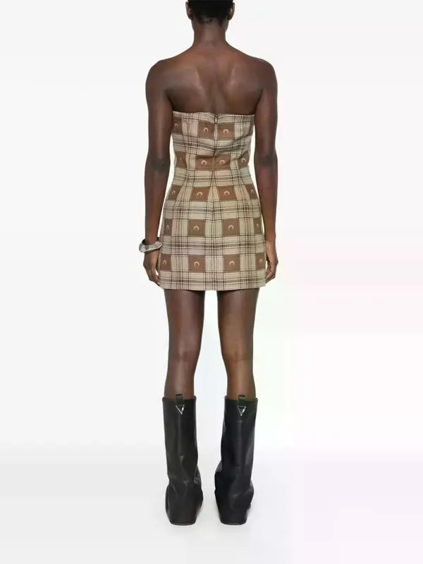 MARINE SERRE Moon Check Jacquard Mini Dress