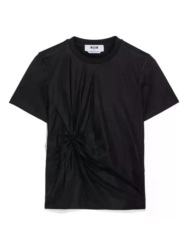 MSGM Gathered Cotton T-shirt