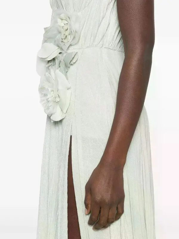 Elisabetta Franchi Floral-Embroidery Lurex Gown - Green - 34% Off |  Editorialist