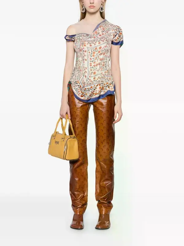 MARINE SERRE Moon-print Trousers - Brown