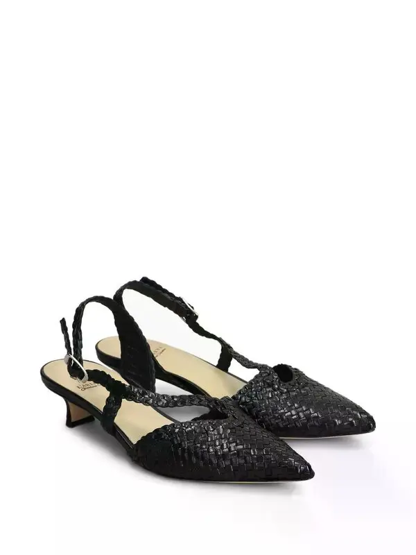 L'ARIANNA Leather Slingback Pumps