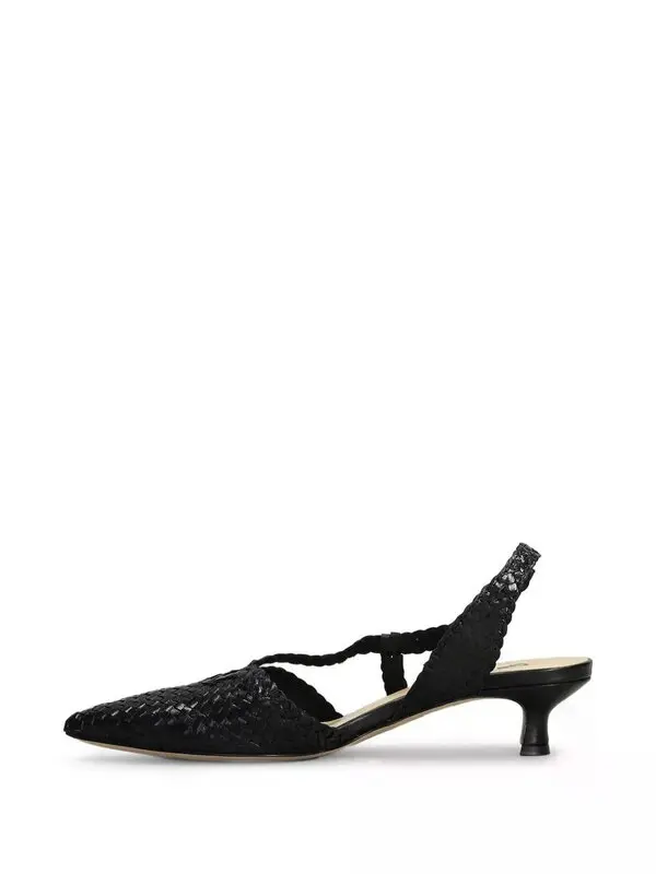 L'ARIANNA Leather Slingback Pumps