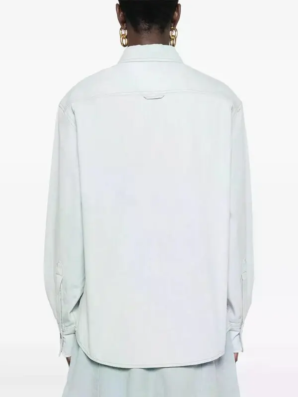 Victoria Beckham Logo-embossed Shirt - Blue