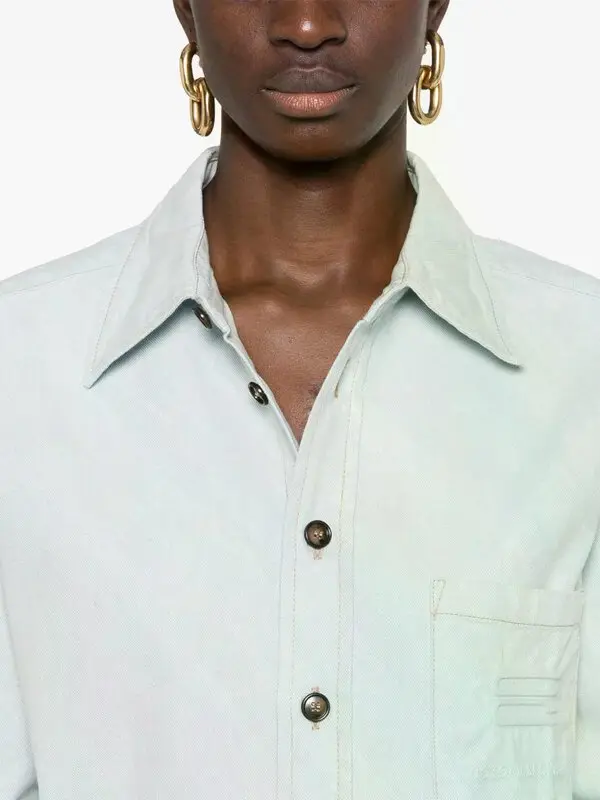 Victoria Beckham Logo-embossed Shirt - Blue