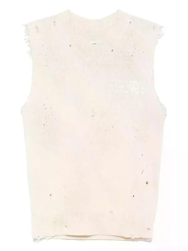 MAISON MARGIELA Numbers-print Vest - Neutrals
