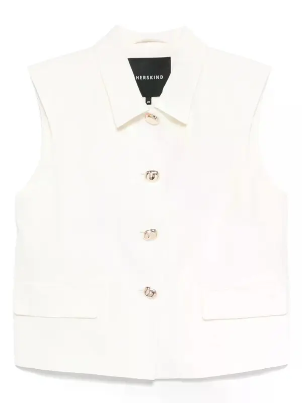 HERSKIND Dented-buttons Waistcoat - Neutrals