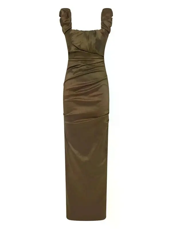Rachel Gilbert Kalina Gathered Puff Sleeve Gown Only - Green | Editorialist