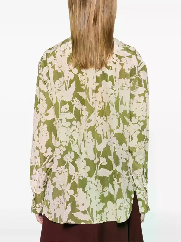 Victoria Beckham Floral-print Shirt - Green