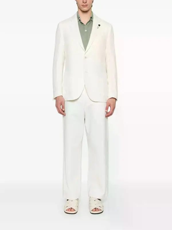 LARDINI Basketweave Blazer - White