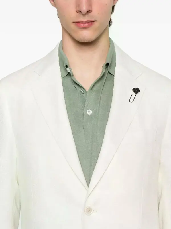 LARDINI Basketweave Blazer - White