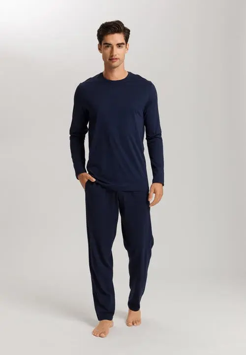 Hanro Night And Day Cotton Drawstring Pants - Deep Navy