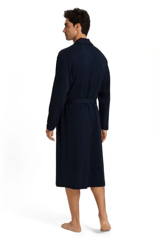 Hanro Night And Day Shawl Collar Cotton Robe - Deep Navy