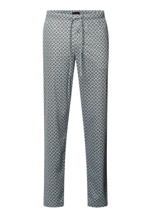 Hanro Night And Day Cotton Drawstring Pajama Pants - Grey Gems Print