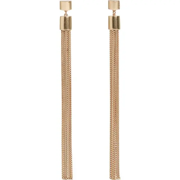 REISS Tessa Tassel Drop Earrings - Gold Tone