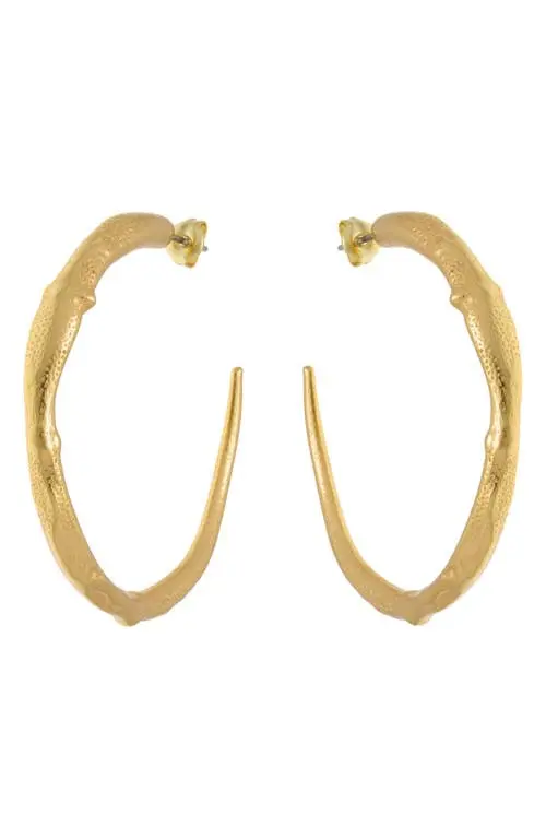 REISS Molly Molten Hoop Earrings - Gold Tone