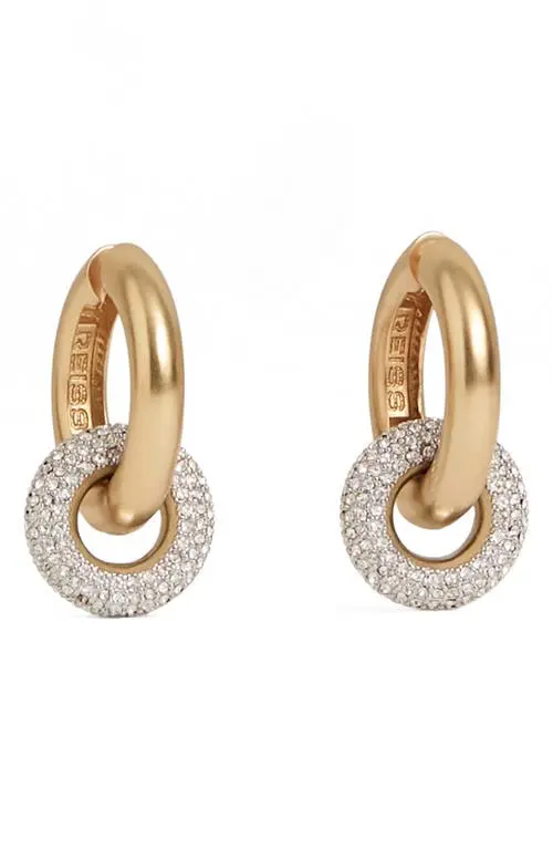 REISS Amber Pavé Hoop Earrings - Gold / Silver Tone/ Crystal