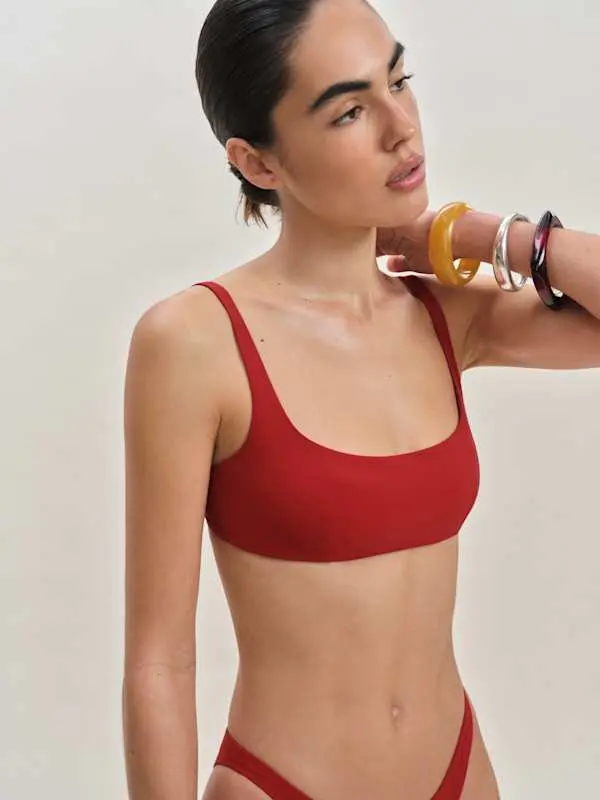 REFORMATION Kauaii Bikini Top - Red