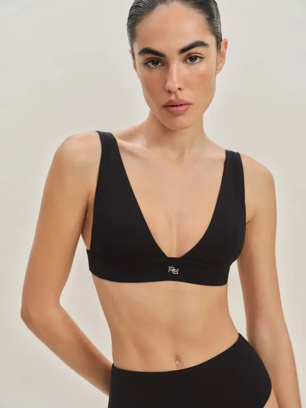 REFORMATION Azul Bikini Top - Black