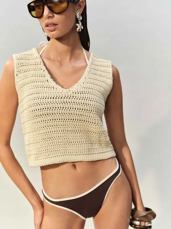 REFORMATION Douro Bikini Bottom - Brown