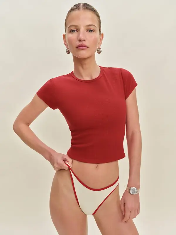 REFORMATION Douro Bikini Bottom - Ivory