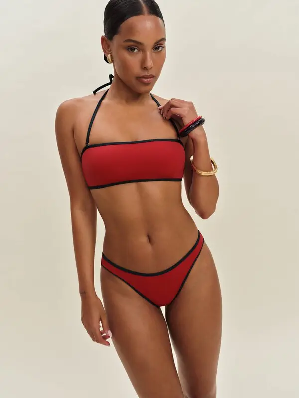 REFORMATION Douro Bikini Bottom - Red