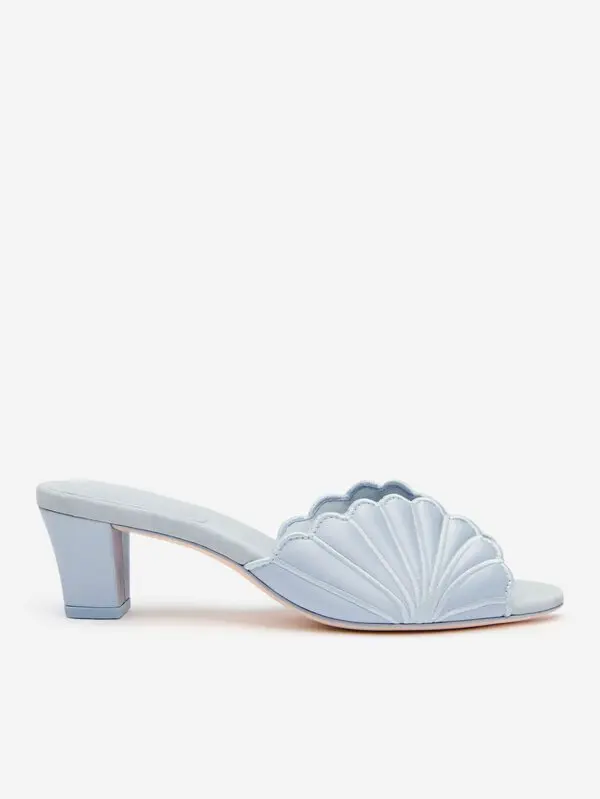 REFORMATION Waldena Block Heeled Mule - Blue