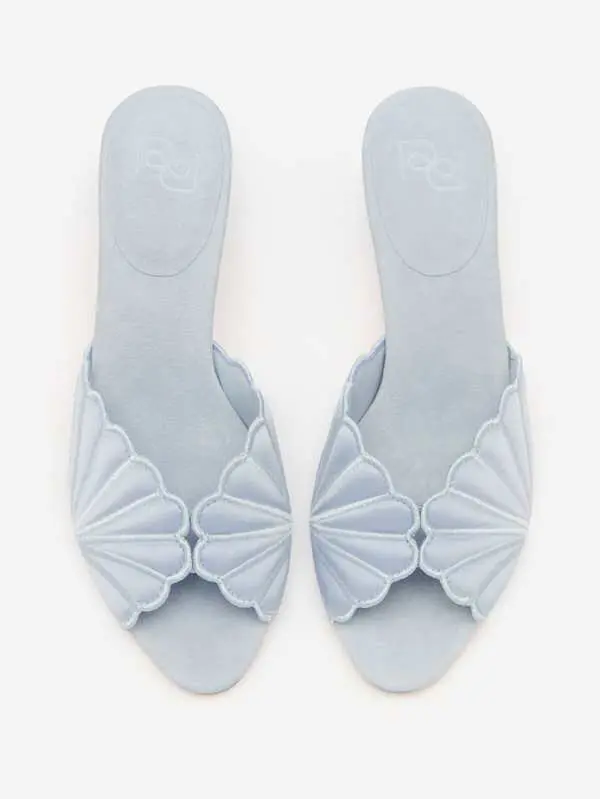 REFORMATION Waldena Block Heeled Mule - Blue