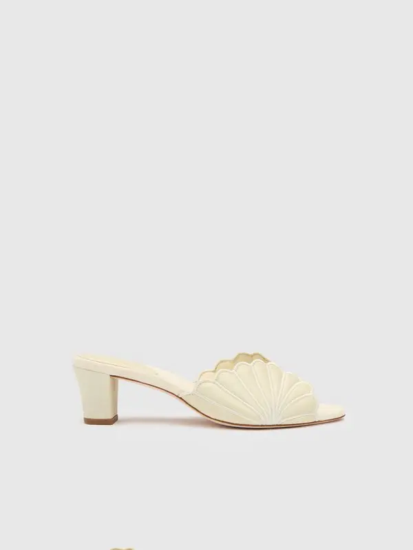 REFORMATION Waldena Block Heeled Mule - Ivory