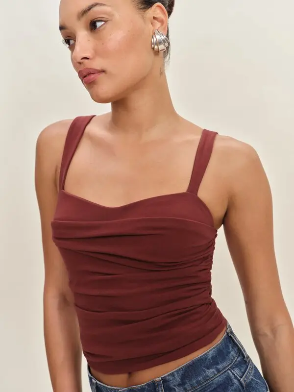 REFORMATION Trish Knit Top - Red