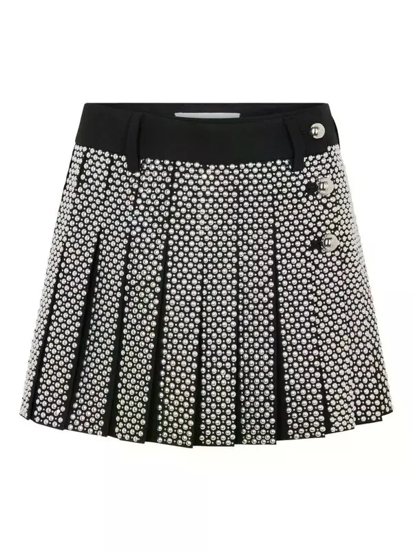 Rabanne Embroidered Grain De Poudre Mini Skirt - Black