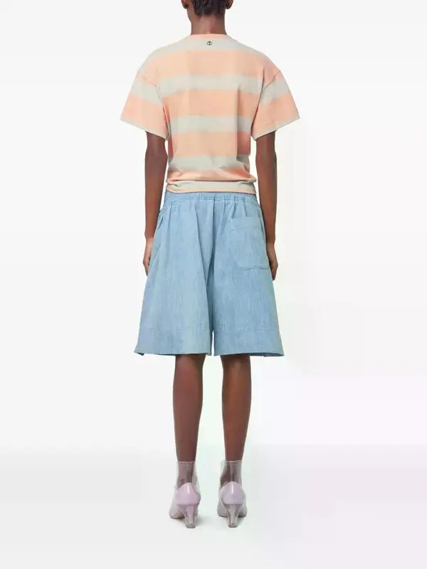 Rabanne Logo-appliqué Denim Shorts