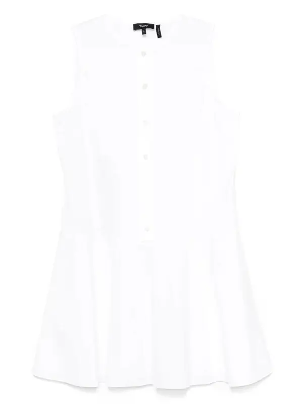 Theory Poplin Mini Dress - White