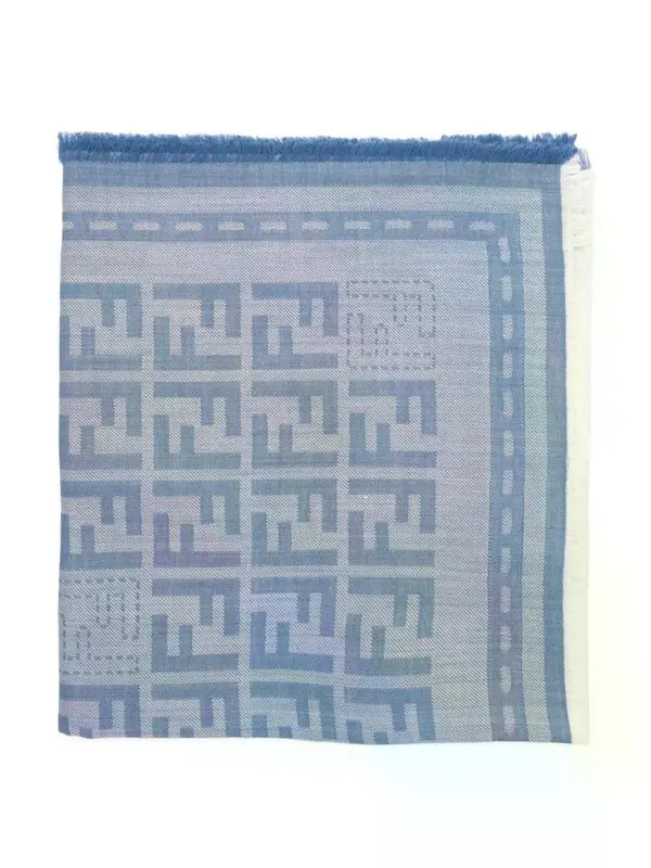 Fendi Jacquard-pattern Scarf - Blue