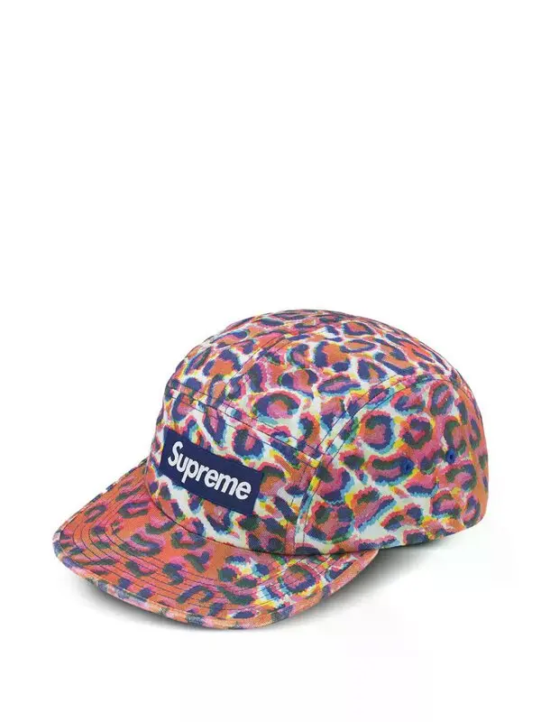 Supreme Fw24 Leopard Print Camp Cap - Orange