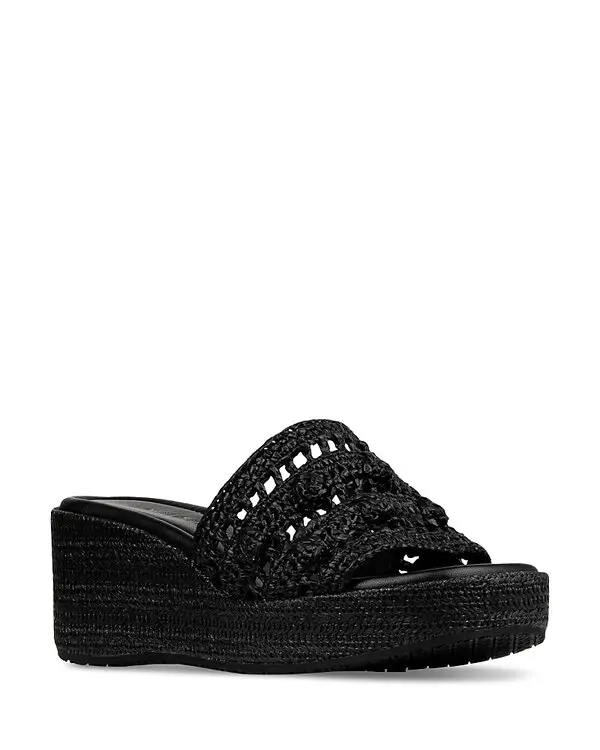 DONALD PLINER Jakki Wedge Sandals - Black
