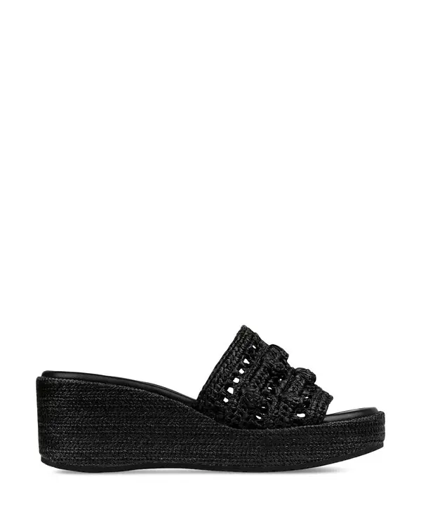 DONALD PLINER Jakki Wedge Sandals - Black