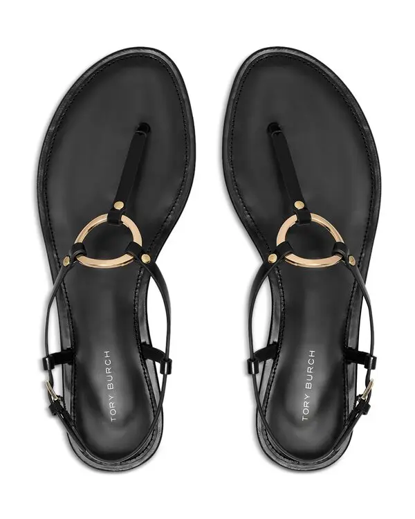Tory Burch Ring Thong Sandals - Perfect Black
