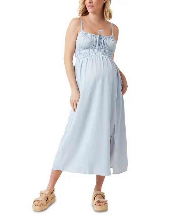INGRID & ISABEL Maternity Strappy Midi Dress - Sky