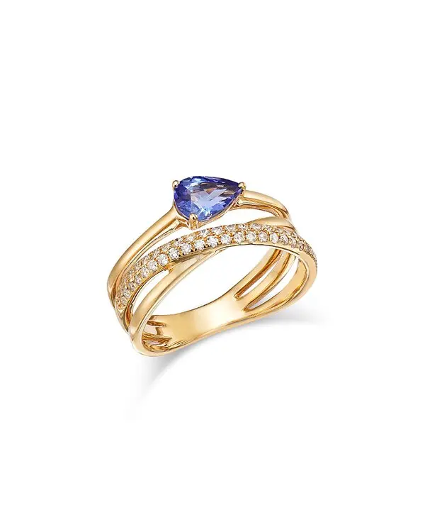 Bloomingdale'S Tanzanite & Diamond Ring In 14k Yellow Gold - Purple/gold