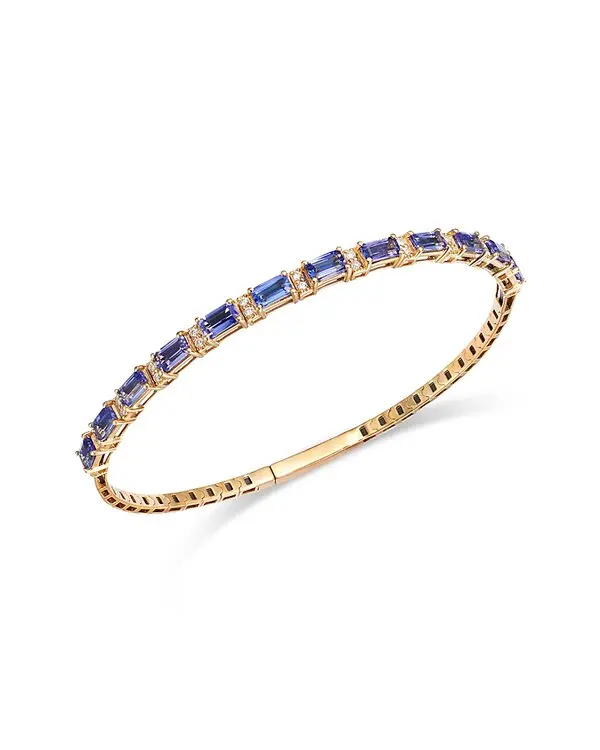 Bloomingdale'S Tanzanite And Diamond Tennis Bracelet - Purple/gold