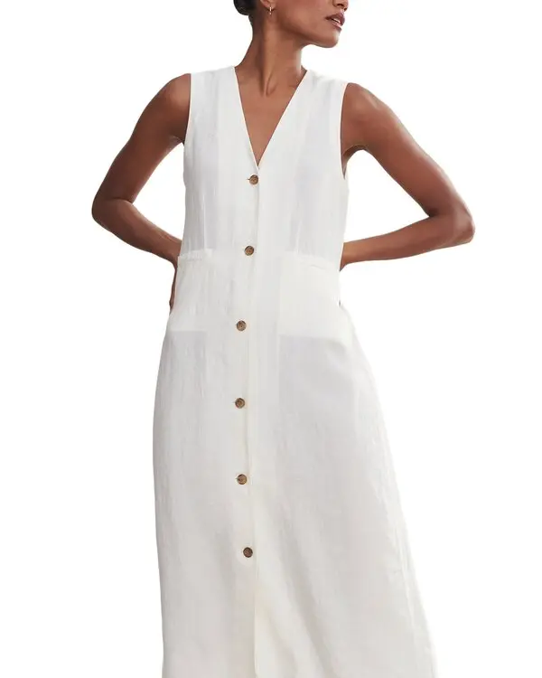 Jenni Kayne Callan Linen Midi Dress - Ivory
