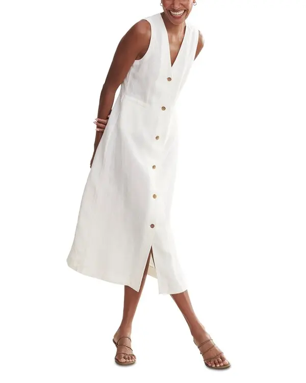 Jenni Kayne Callan Linen Midi Dress - Ivory