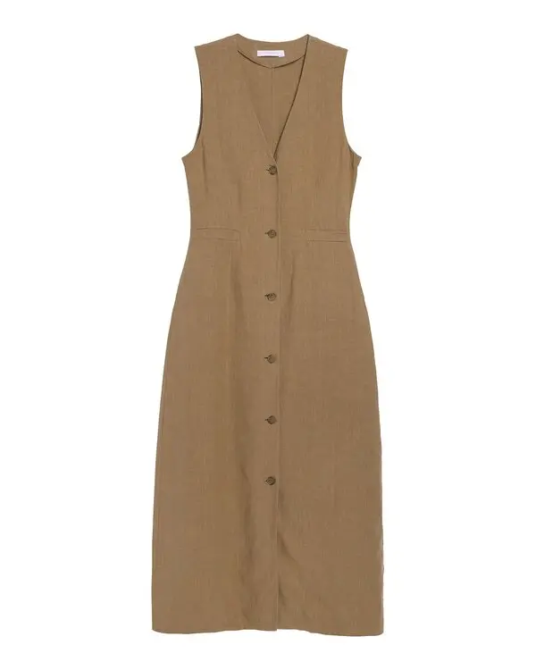 Jenni Kayne Callan Linen Midi Dress - Khaki
