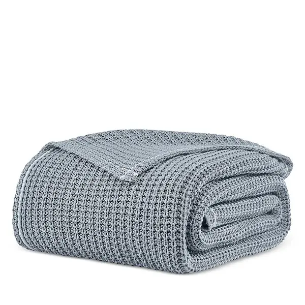 UGG Luna Knit Cotton Throw Blanket - Chambray