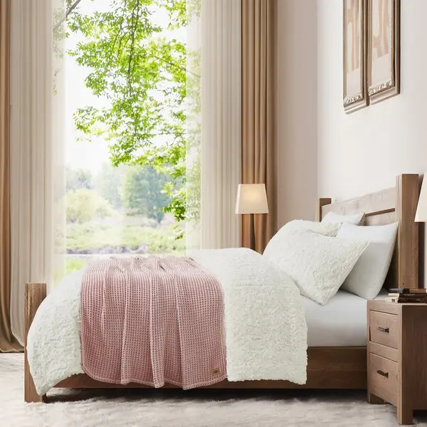 UGG Luna Knit Cotton Throw Blanket - Quartz