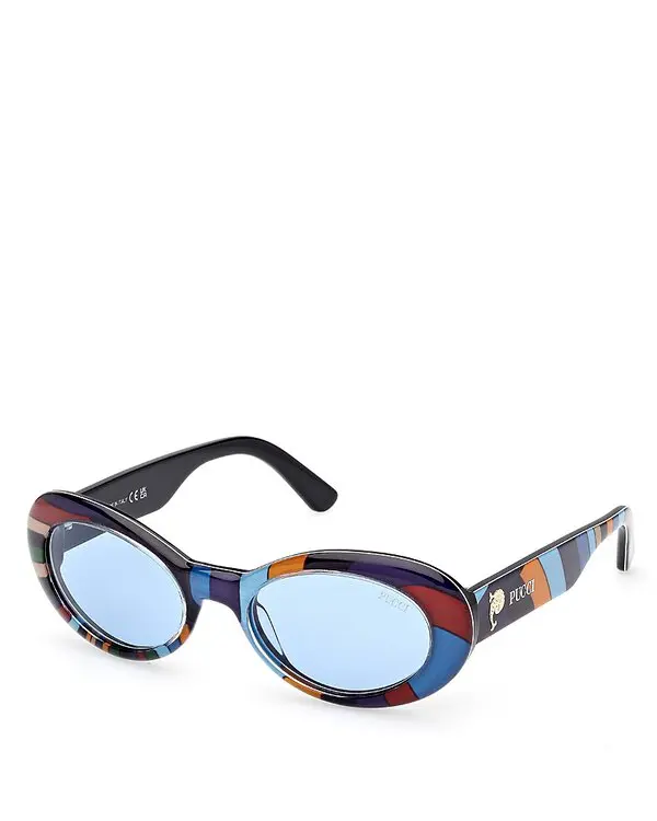 Emilio Pucci 53mm Oval Sunglasses - Animal/blue