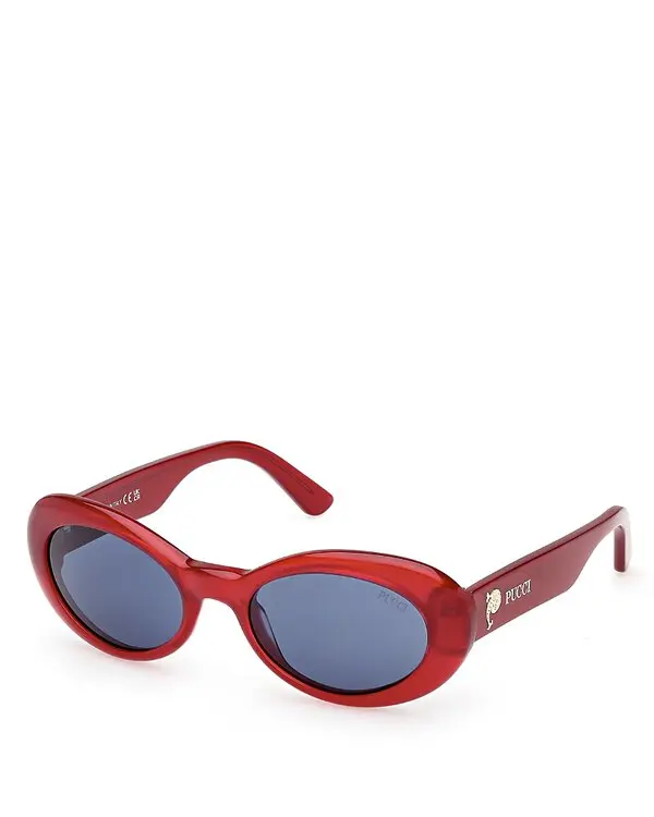 Emilio Pucci 53mm Oval Sunglasses - Red/blue