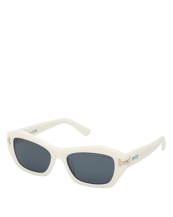 Emilio Pucci Geometric Sunglasses, 54mm - White/blue