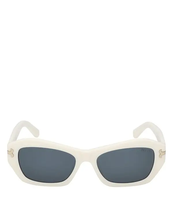 Emilio Pucci Geometric Sunglasses, 54mm - White/blue
